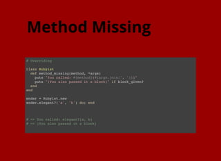 Ruby ile Metaprogramming'e Giris | PDF