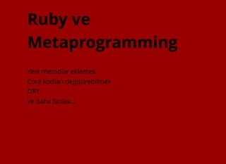 Ruby ile Metaprogramming'e Giris | PDF