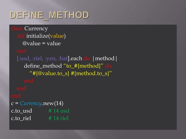 Ruby Metaprogramming | PPTX