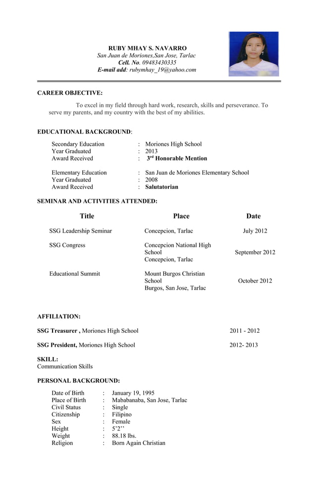 Ruby mhay resume | DOC | Careers