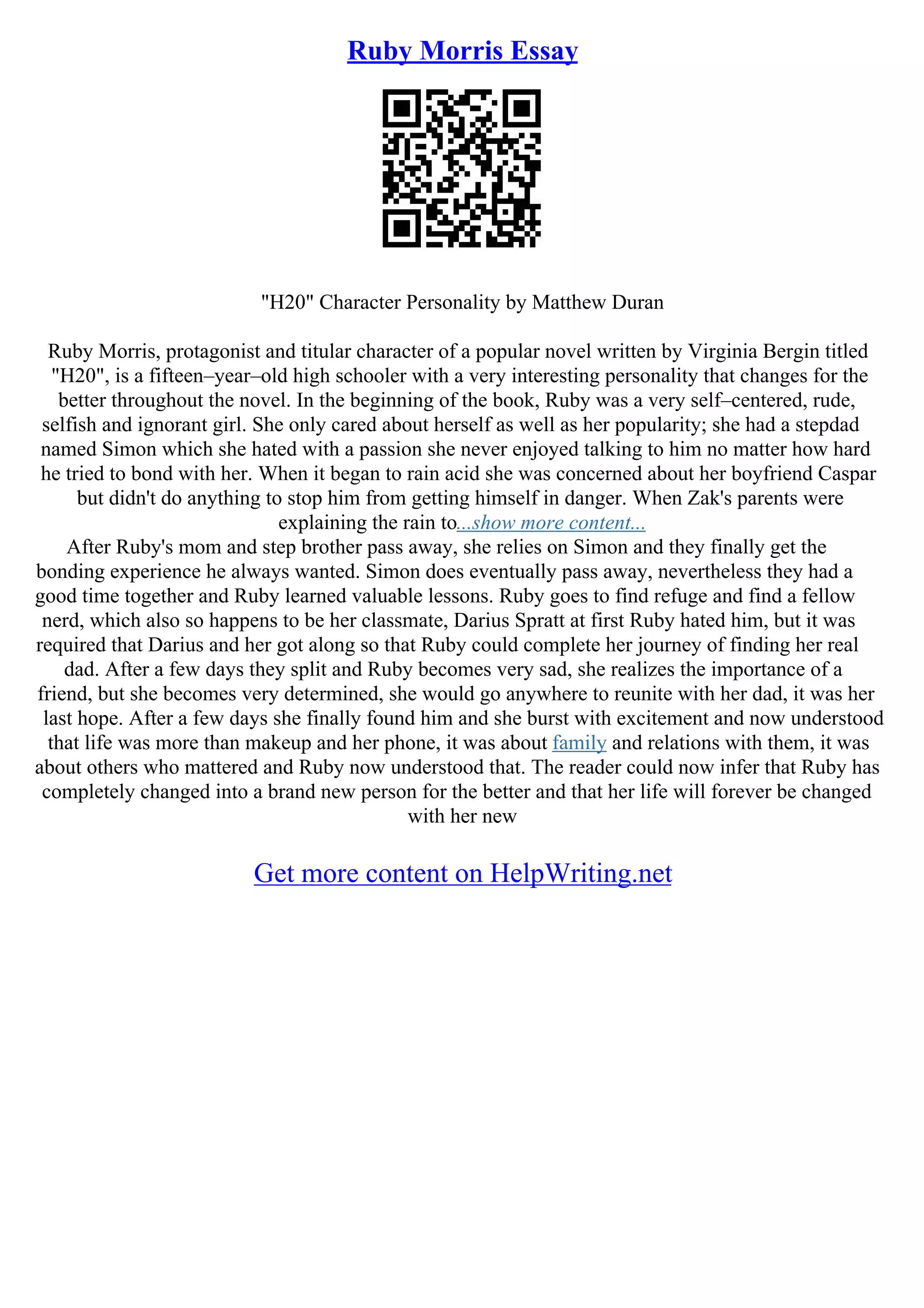 Ruby Moon Essay | PDF