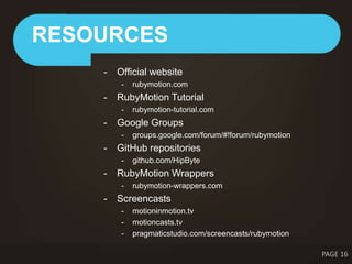 RubyMotion - Meetup Ruby lx | PPTX
