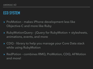 Rubymotion: Overview and Ecosystem | PDF