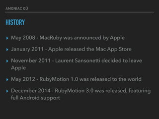 Rubymotion: Overview and Ecosystem | PDF