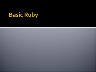 Ruby object model | PPTX