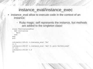 Ruby object model at the Ruby drink-up of Sophia, January 2013 | PPT