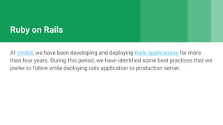 Ruby on rails application | PPT