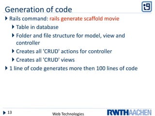 Rails Framework | PDF | Web Development | Internet