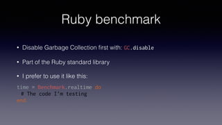 Ruby performance - The low hanging fruit | PDF | Databases | Computer Software and Applications