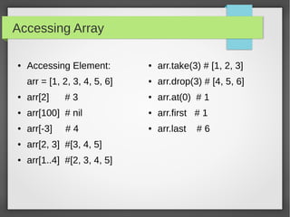 Ruby Basics by Rafiq | ODP | Programming Languages | Computing
