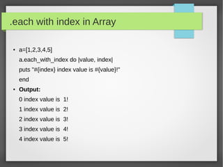 Ruby Basics by Rafiq | ODP | Programming Languages | Computing