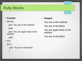 Ruby Basics by Rafiq | ODP | Programming Languages | Computing