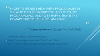 Ruby Presentation | PDF