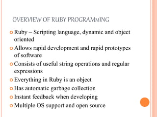 Ruby programming | PPT