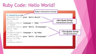 Ruby Programming Language - Introduction | PPT