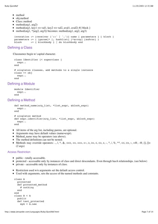 Ruby quick ref | PDF