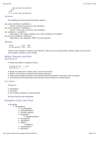 Ruby quick ref | PDF