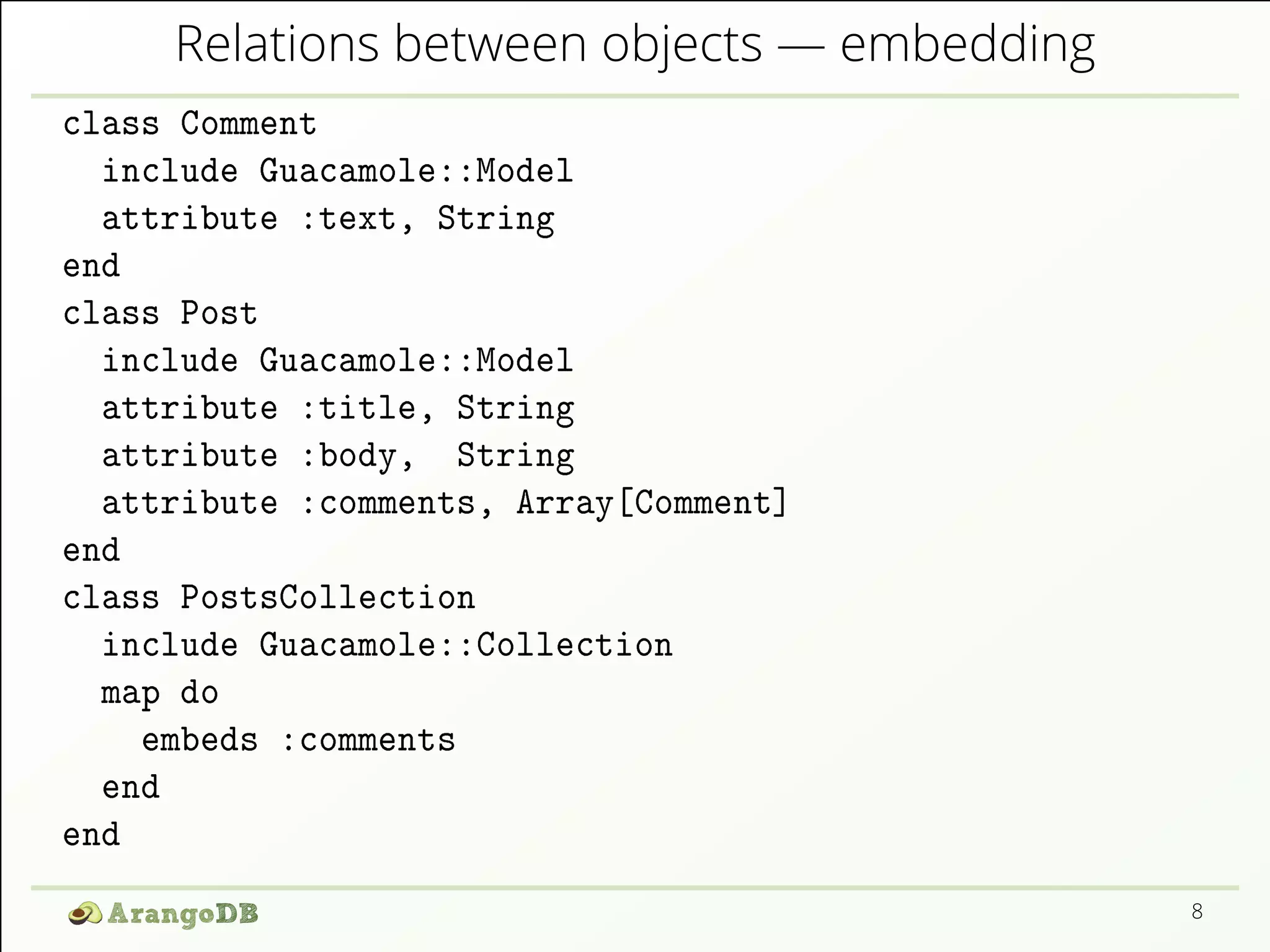 Guacamole An Object Document Mapper For Arangodb Ppt