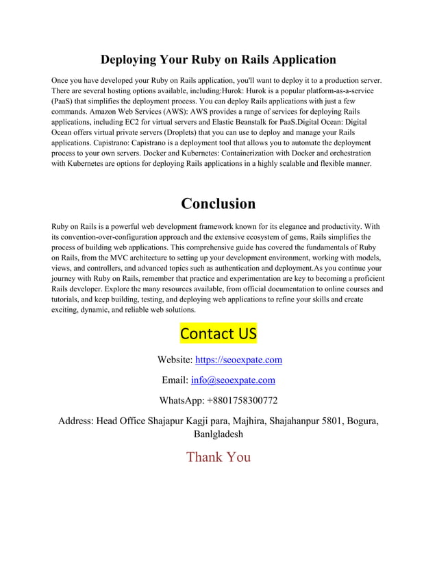 Ruby Rails Web Development | PDF