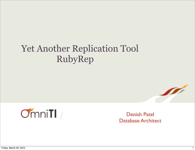 Yet Another Replication Tool: RubyRep | PPT