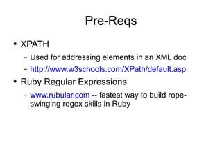 Screen Scraping with Ruby | PPT