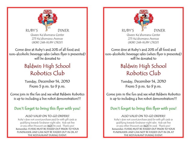 Baldwin High School Robotics Club Fundraiser Flyer | PDF