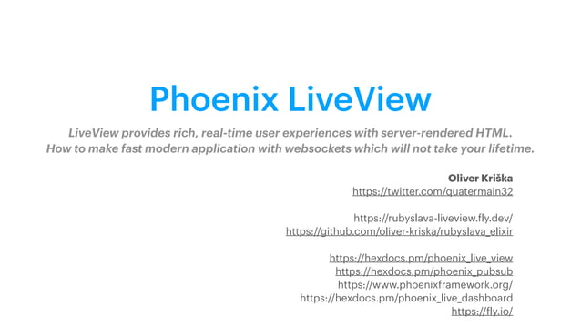 Rubyslava Phoenix Liveview | PPT
