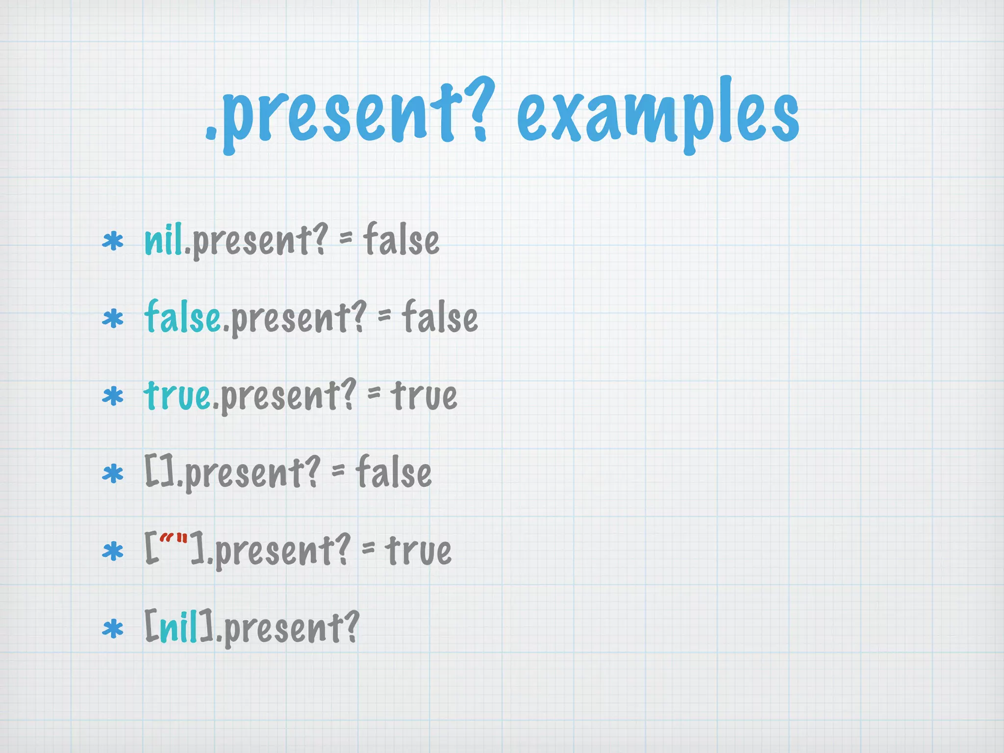 Different between .nil?, .empty?, .bank?, .present? and .any? | PDF | Programming Languages ...