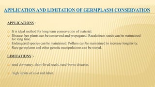 Haploid plant production and germplasm conservation of plants | PPTX