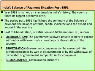 India's Balance Of Payment since 1991 | PPTX