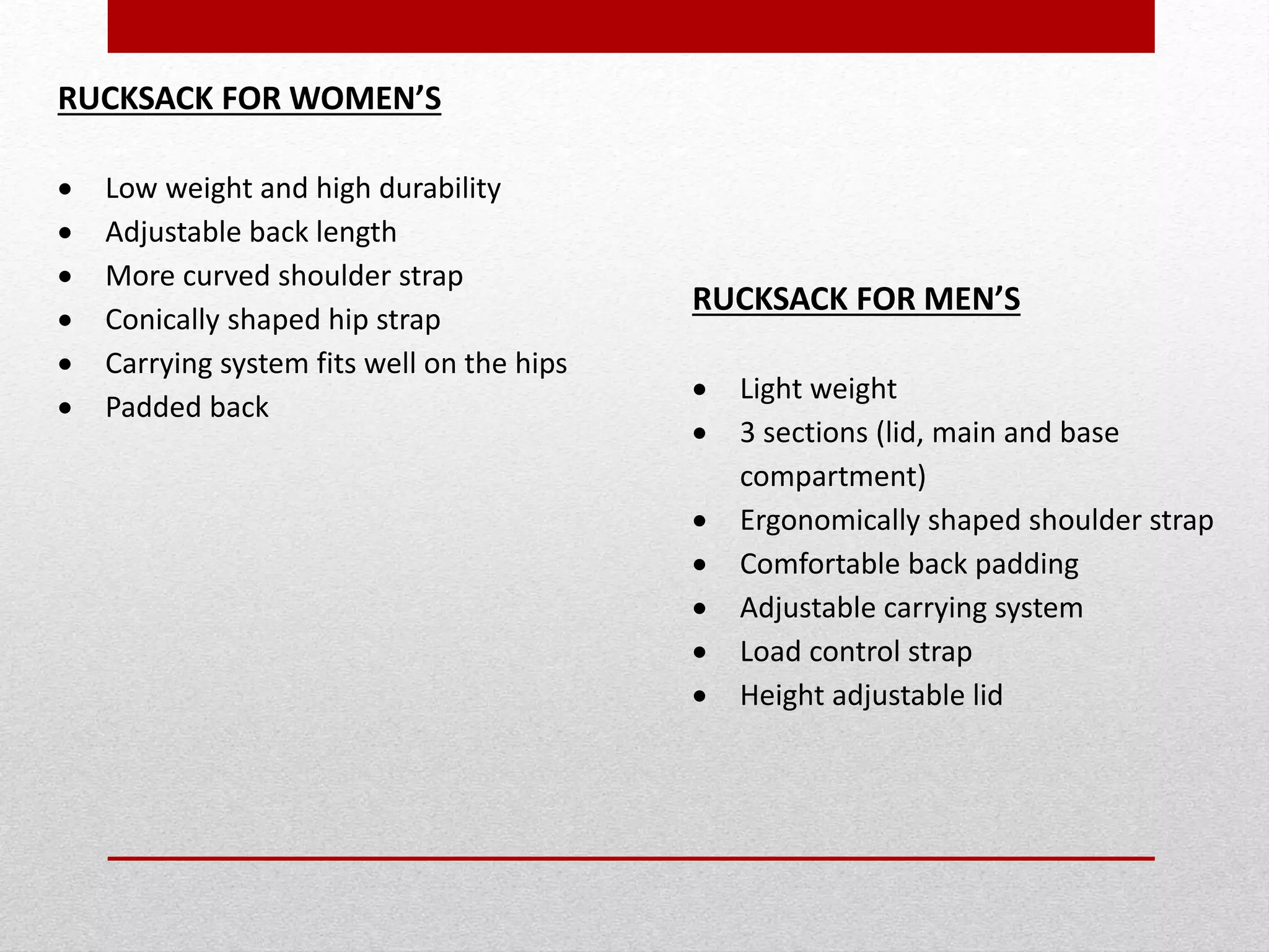 Rucksack design process and research | PPTX