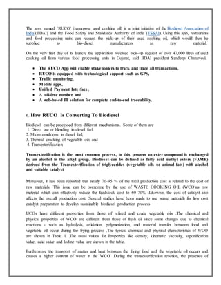 Ruco to biodiesel | DOCX