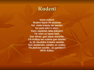Rudens, GrāMatas, Daba | PPT