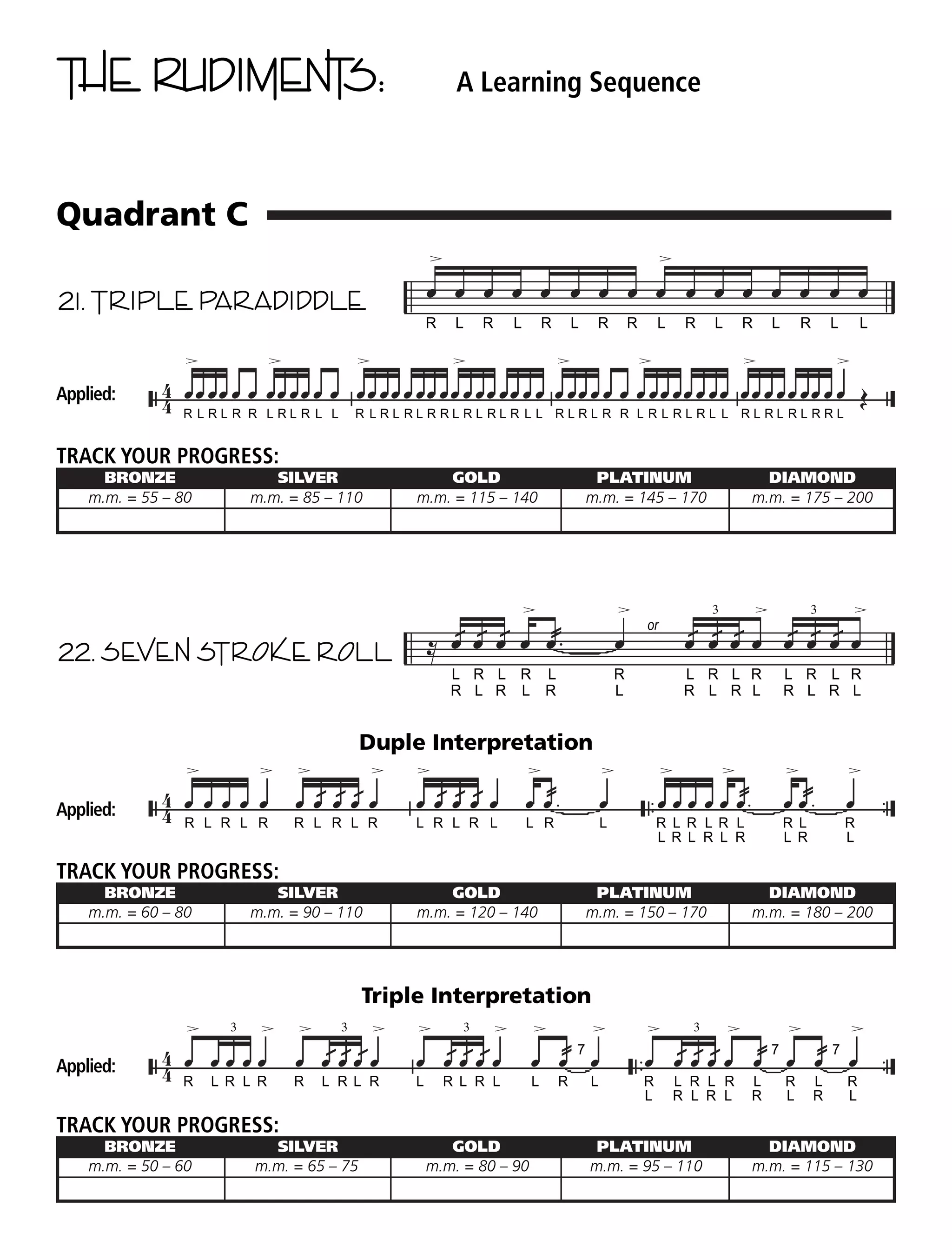 Rudimentsequence C | PDF | Musical Instruments | Hobbies & Interests