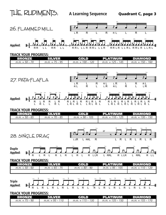 Rudimentsequence C | PDF | Musical Instruments | Hobbies & Interests