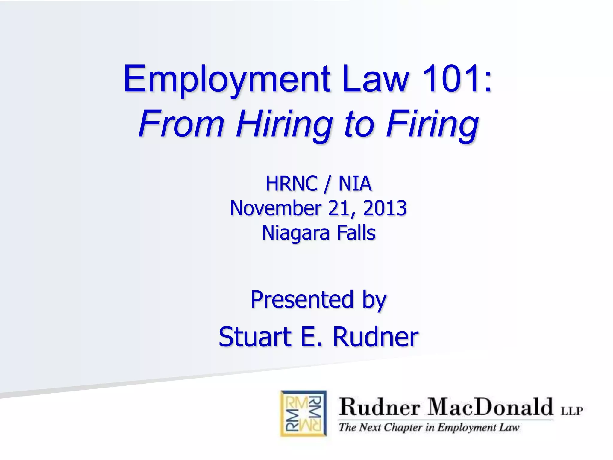 Employment Law 101: From Hiring to Firing | PPTX