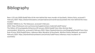 History of Rudolf Hoess and his role in Auschwitz | PDF