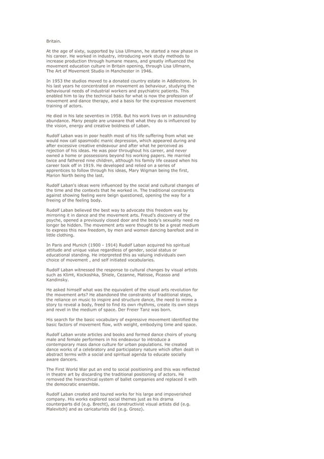 Rudolf laban | DOCX | Classical Music | Music