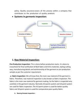 Assignment on Garments Inspection System | PDF