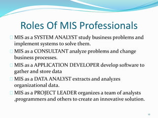 Our presentation on Management Information System | PPTX | Computing ...