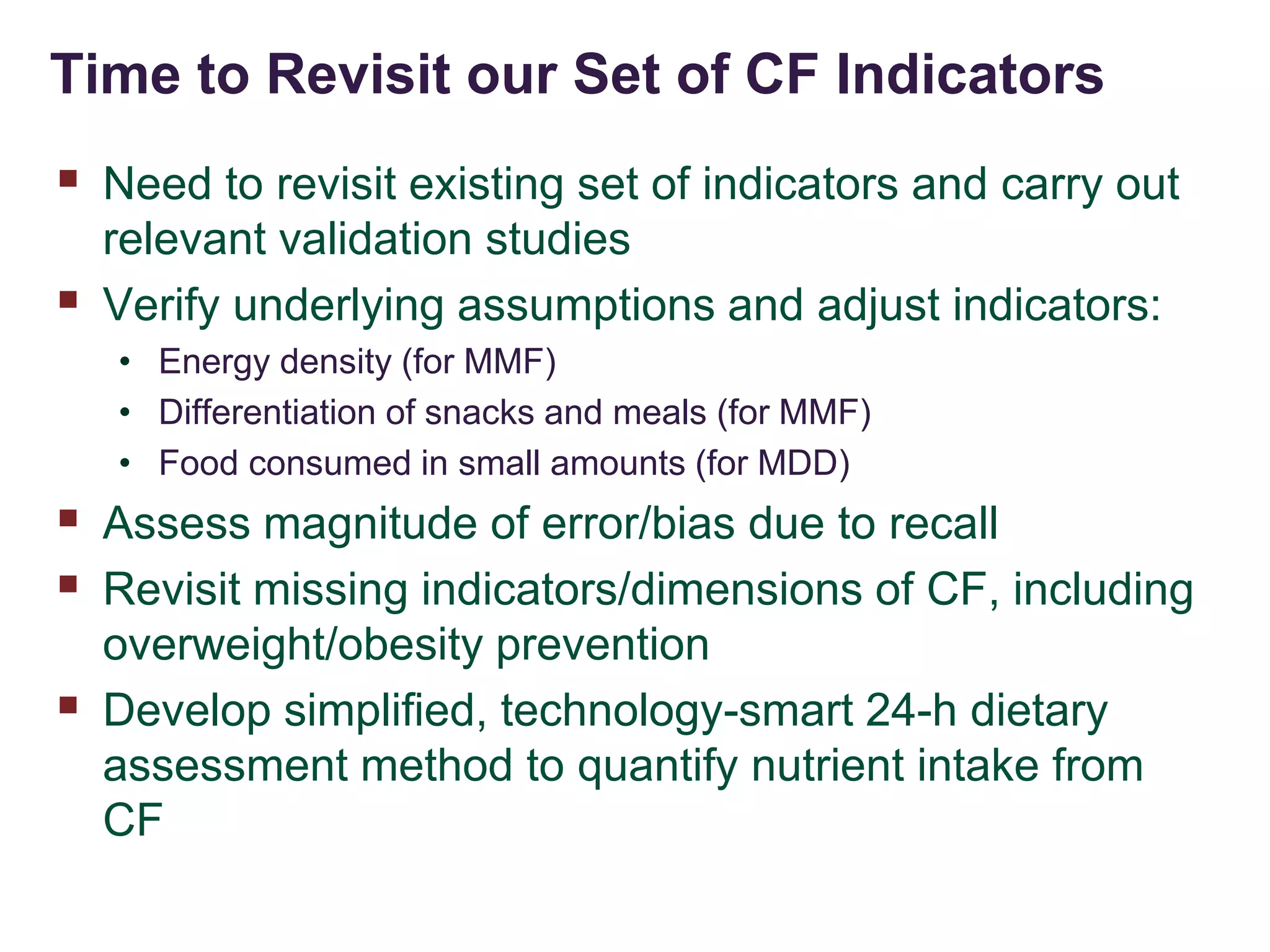 Measuring Infant and Young Child Complementary Feeding Practices | PPTX