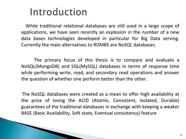 performance analysis between sql ans nosql | PPT