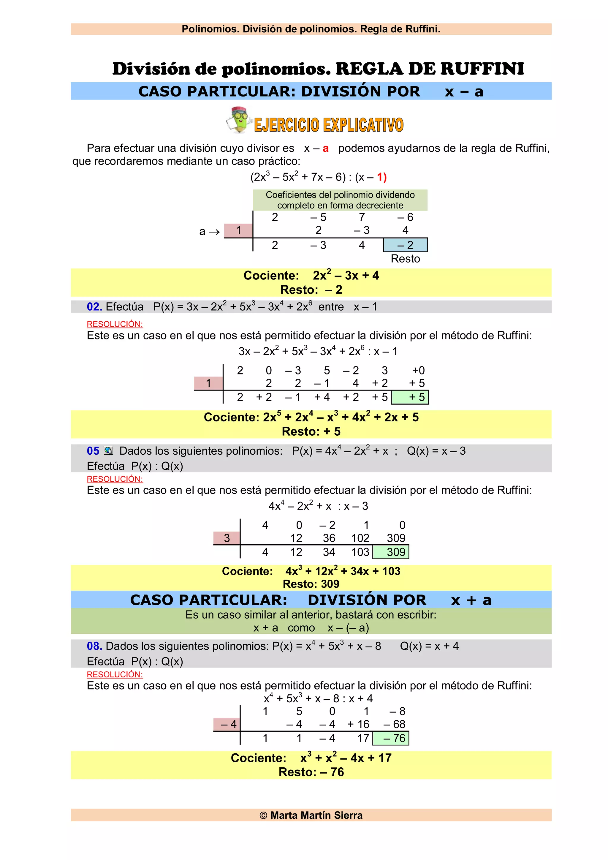 Ruffini divisiones blog | PDF