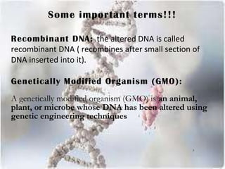 Genetic Engineering Tools and Techniques | PPTX