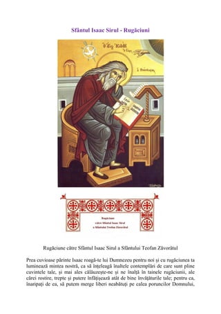 Sfântul Isaac Sirul - Rugăciuni | PDF