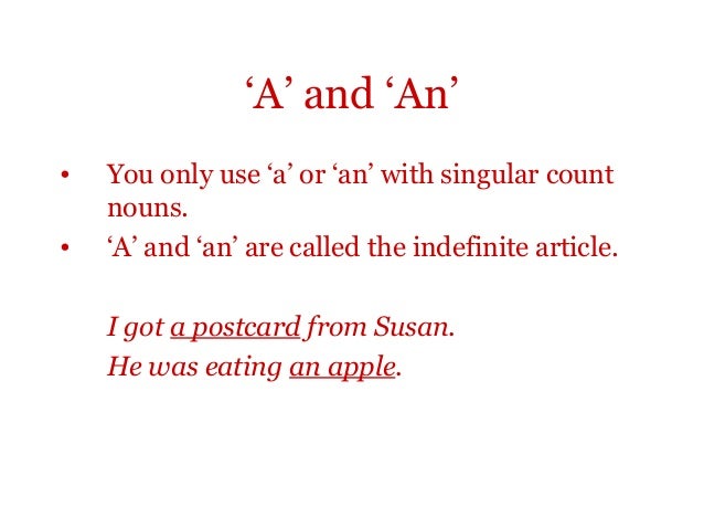 'A' and 'an'