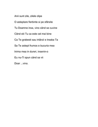 Rugaciune De Venirea Domnului | PDF