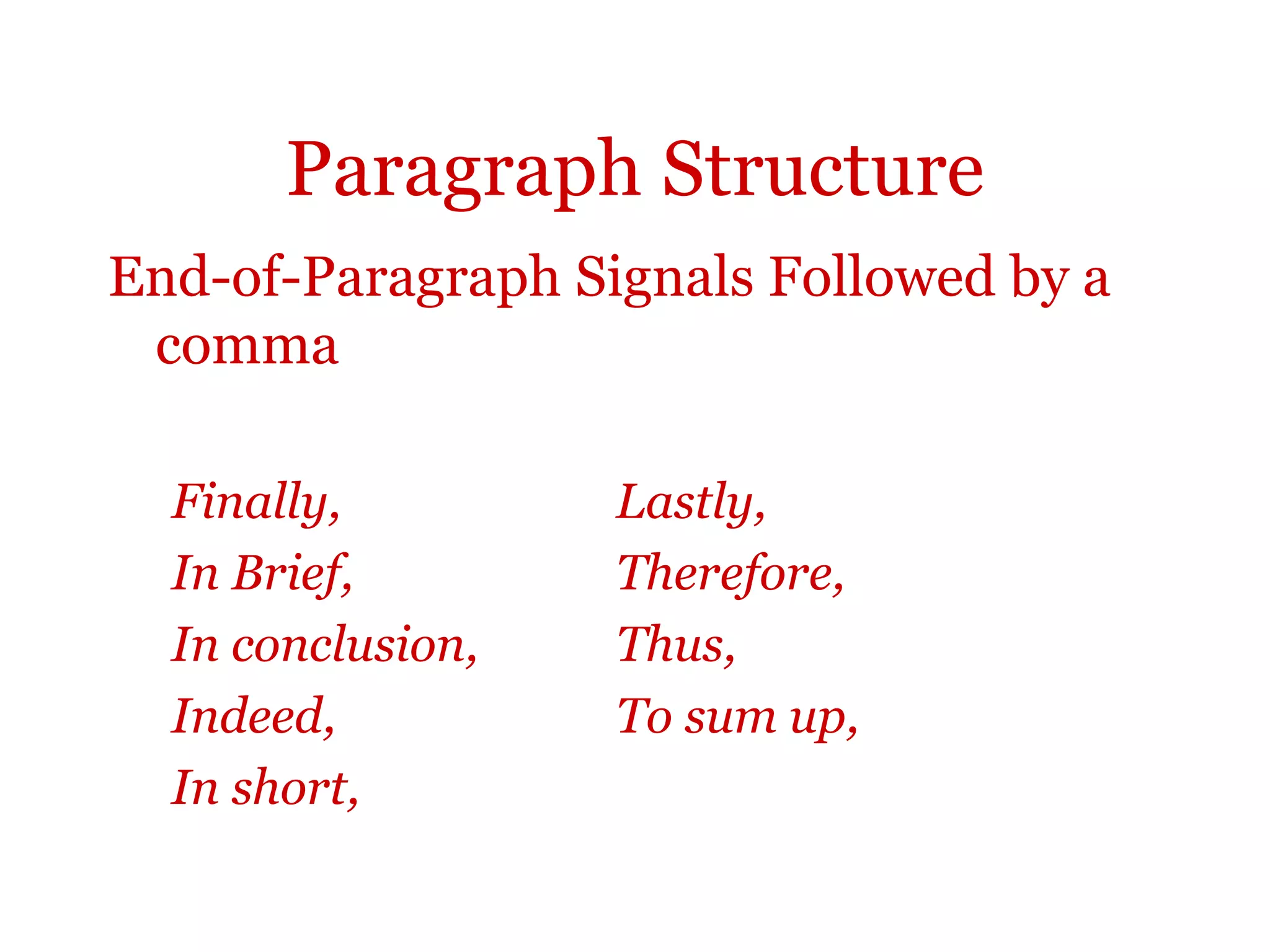 Body paragraphs and conclusion | PPT