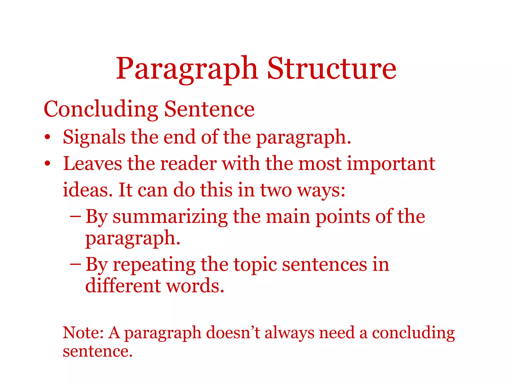Body paragraphs and conclusion | PPT