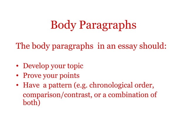 Body paragraphs and conclusion | PPT